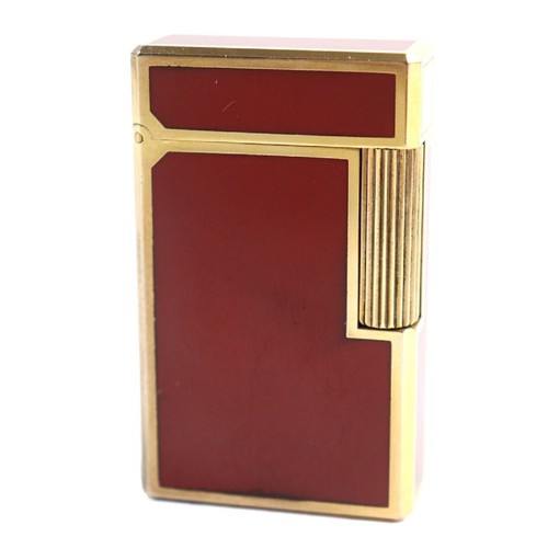 DuPont Line 1 Lacquer Square Form Roller Gas Lighter Bordeaux Gold ...