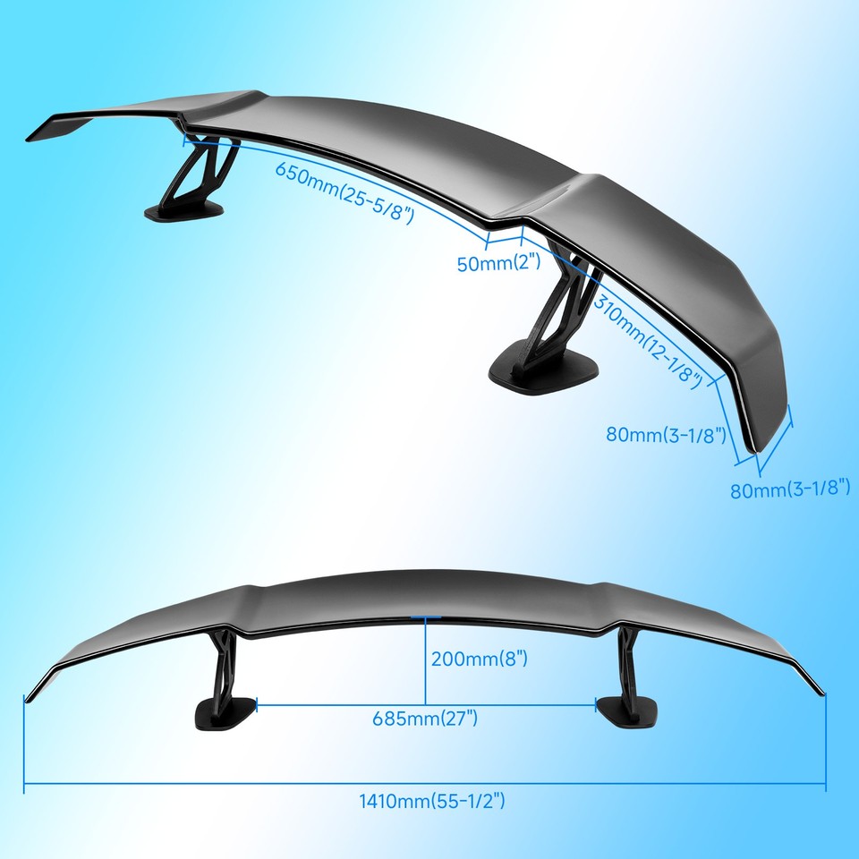 For Honda Civic SI Sedan Coupe Type R 55.5" Car Rear Spoiler GT Wing ...