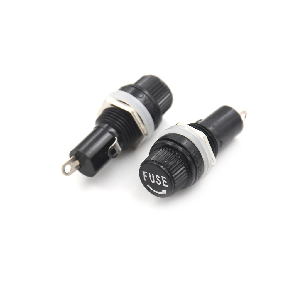 10Pcs Panel Mount Screw Cap Fuse Holder Case for Glass Tube Fuses ...