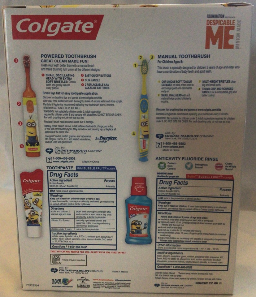 Colgate Despicable Me Minions Brushtastic Gift Pack 4 PC Set | eBay