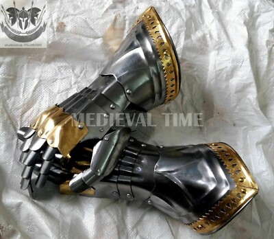 Medieval Steel Gauntlets Gloves Armor Metal Gloves Party Knight Gift ...