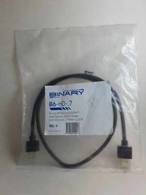 HDMI Cable Binary B6-HD-.7 .7M/ 2.3ft With GripTek 34AWG 3D 4K 48Bit ...