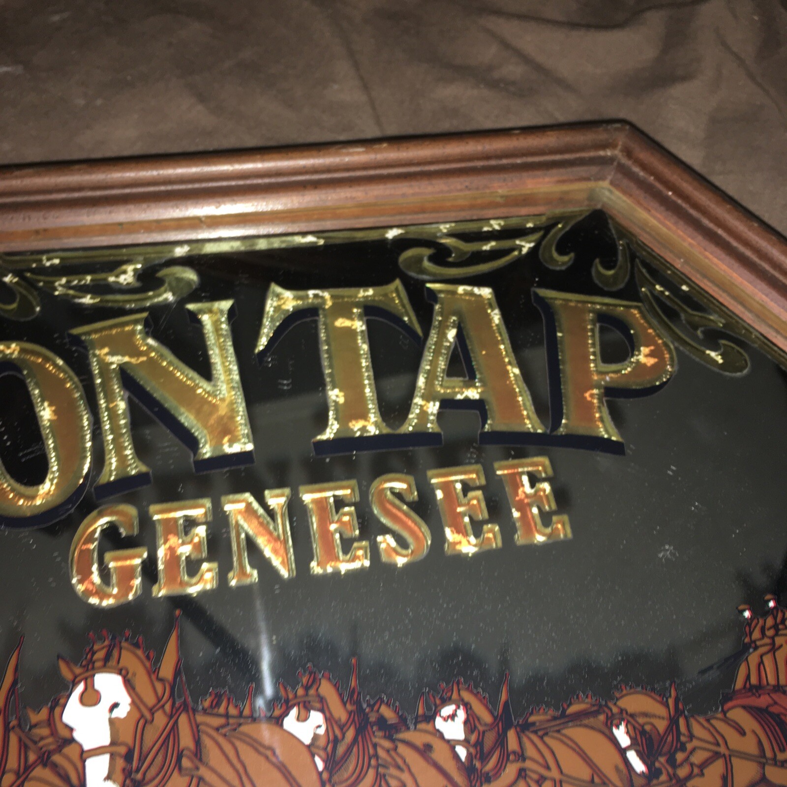 Vintage Genesee 12 Horse Ale Wall Hanging Mirror Sign RARE Octagon WOW ...