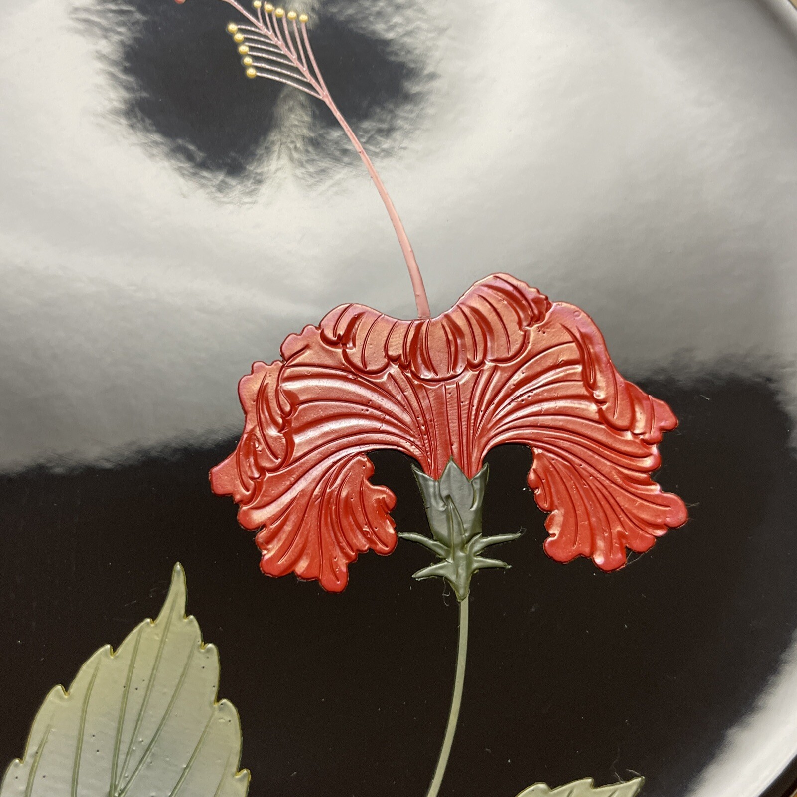 VINTAGE BEMBO OKINAWA LACQUERWARE JAPAN Set Of 5 Plates Gorgeous ...