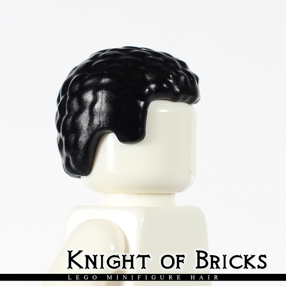 LEGO Minifigure Hair BLACK 21778 Male Boy Coiled Texture | eBay