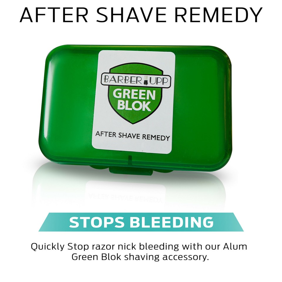 BarberUpp Green Blok,After Shave Alum block (3.5 oz) Stops Bleeding ...