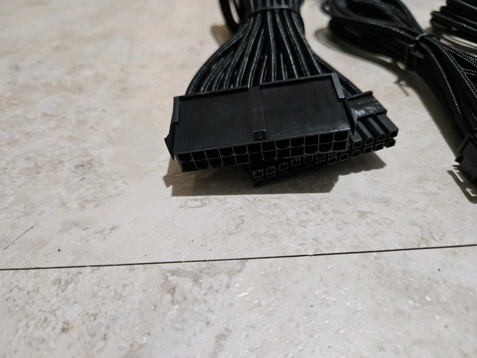 PSU Cable Extension Sleeved Custom Mod GPU PC Power Supply Soft Nylon ...