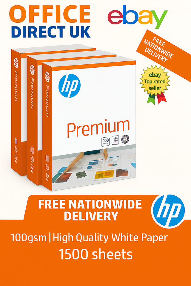 HP Premium A4 Printer Paper 100gsm Reams Copier Printer 500-2000 INC ...