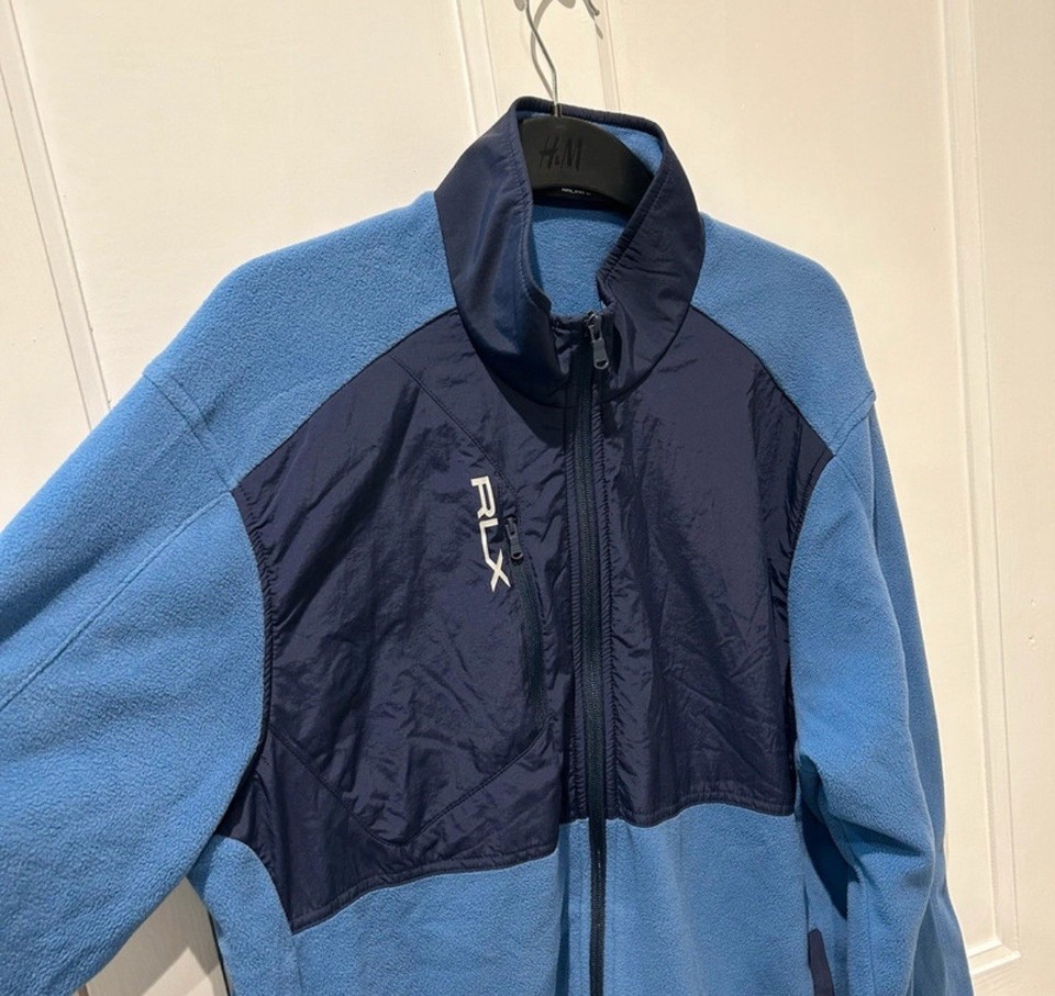 Ralph Lauren RLX blue fleece zip jacket size XL | eBay UK