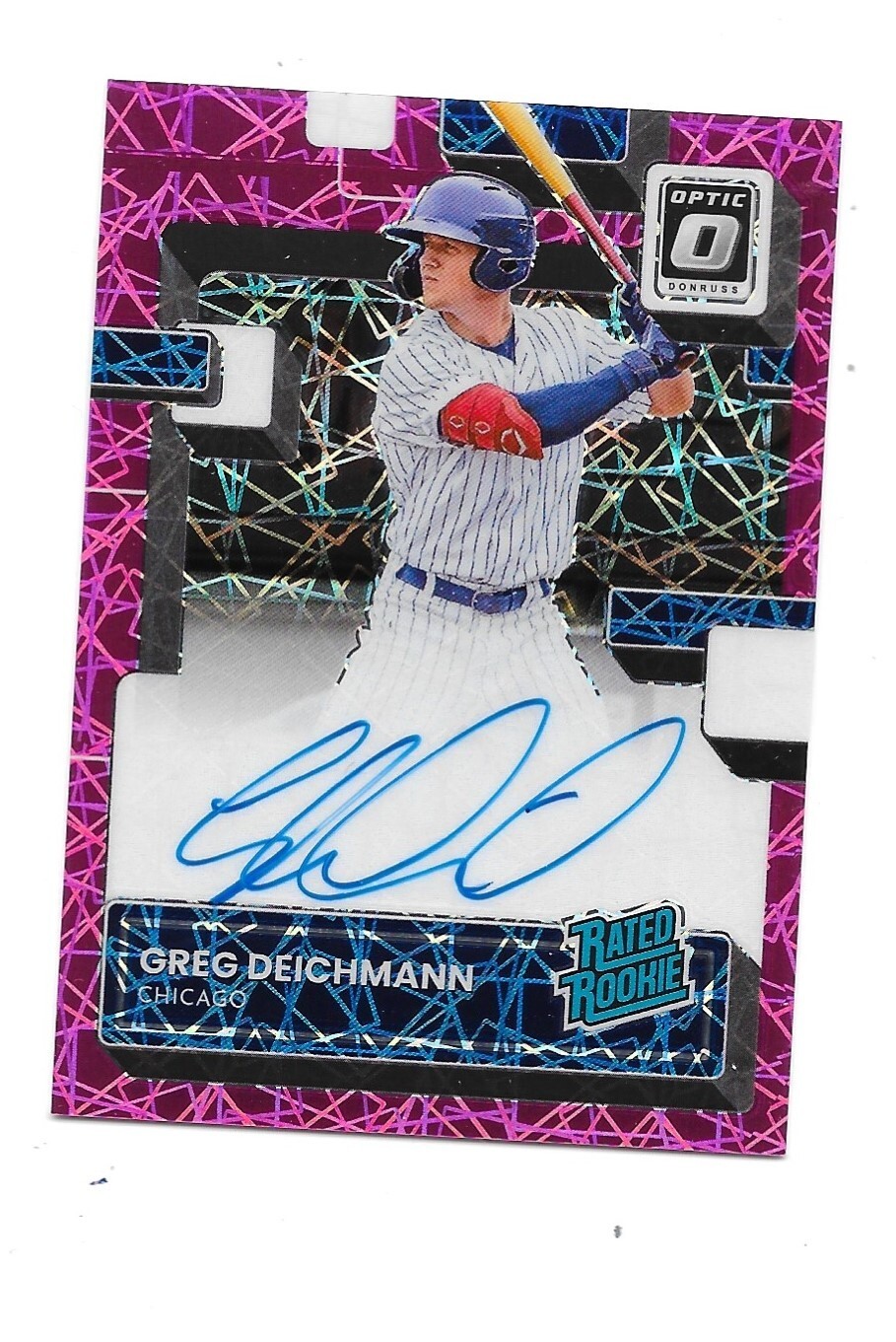 2022 Optic Auto Rated Rookie RC ON CARD Greg Deichmann Cubs Pink ...