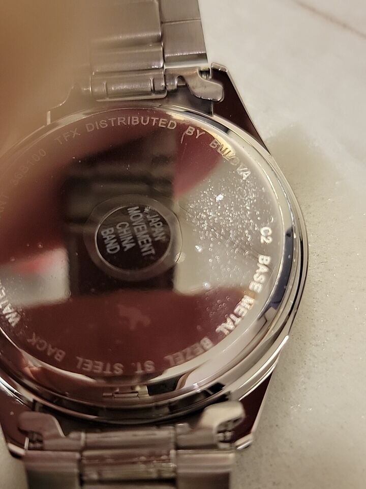 TFX by Bulova 36B100 Stainless Steel Silver Tone Date White Dial Men's ...