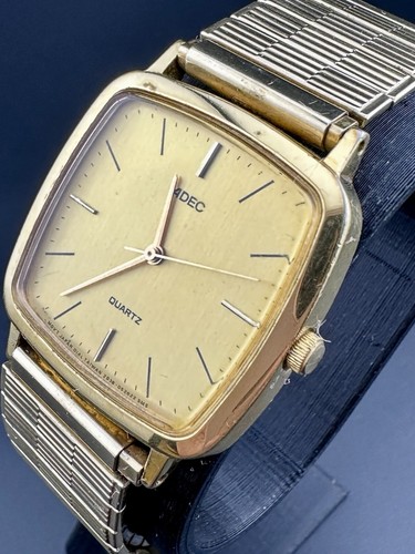 Working Vintage Men's ADEC Quartz Mens Tank Watch 2038-941292 Gold Tone ...