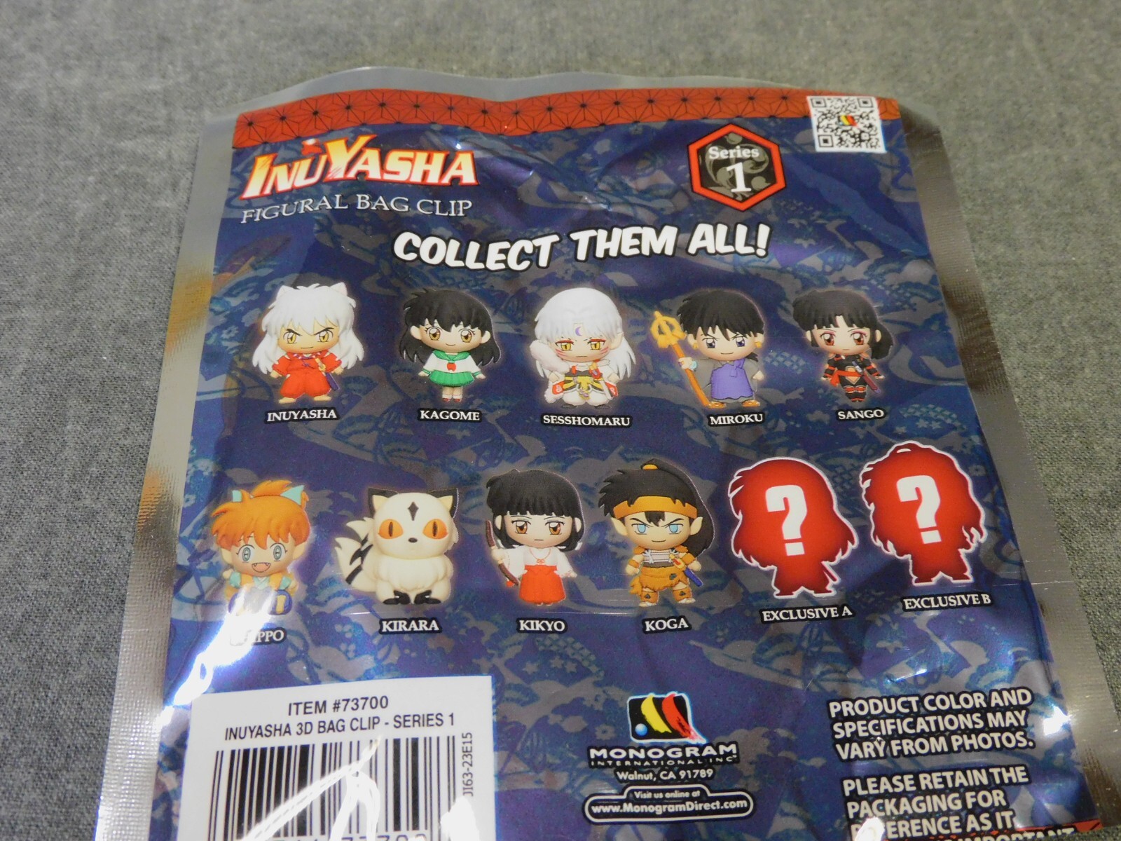 Inuyasha NEW * Kikyo Clip * Blind Bag Opened Monogram Figural Key Chain ...