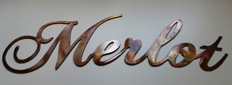 Merlot Sign Copper/Bronze Plated 15 1/2" x 4 1/2" | eBay
