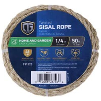 Mibro 642111 Twisted TG 1/4x50NAT Sisal Rope, Plain | eBay