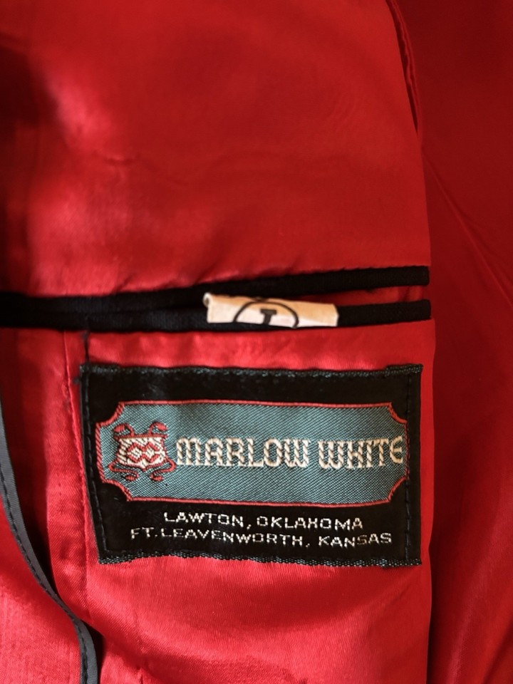 US Army Mess Dress Blue Uniform Jacket Military Red Lapels Vintage Pre ...