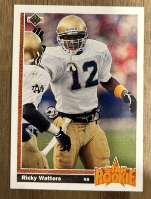Ricky Watters - 1991 Upper Deck #9 Star Rookie Notre Dame 49ers E232 | eBay