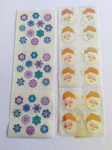Sandylion Stickers Vintage 1980’s Canada 6 mods Santa pearly and foil snowflakes | eBay