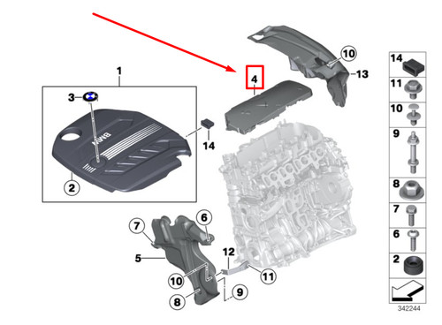 NEW BMW 3 TOURING F31 ENGINE ACOUSTIC COVER 11147810838 7810838 ...