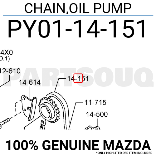 PY0114151 Genuine Mazda CHAIN,OIL PUMP PY01-14-151 | eBay
