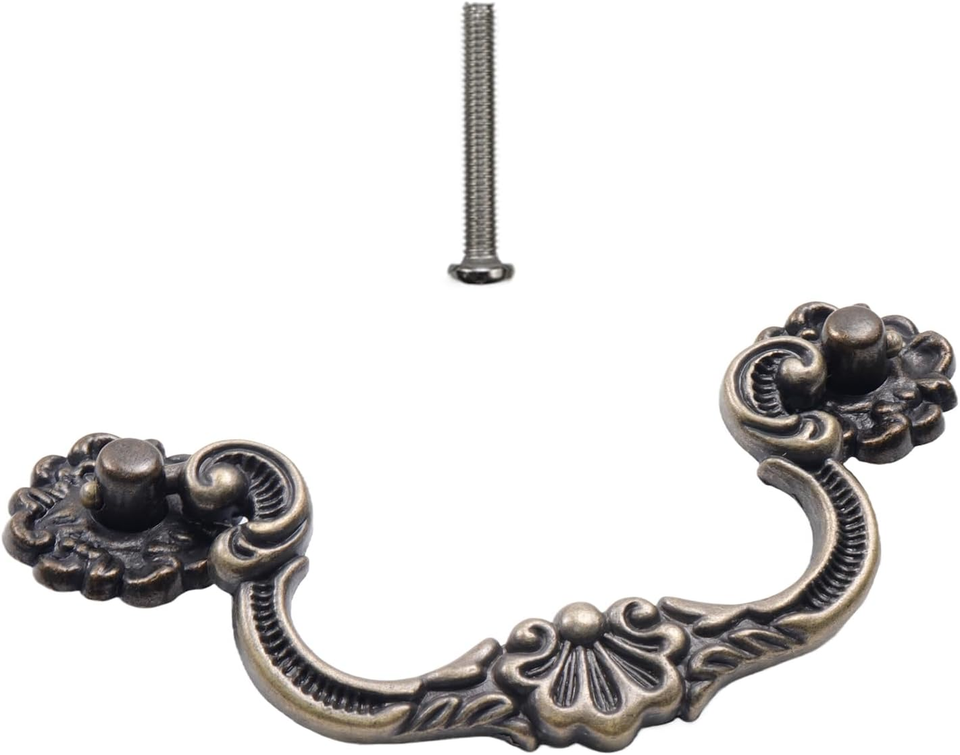 6 Pcs Antique Bail Handle Drop Pulls Vintage Bronze Drop Bail Drawer ...