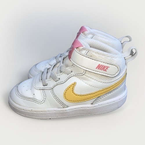 Nike Court Borough Toddler Girl Size 8c Mid Top Sneaker Shoes White ...