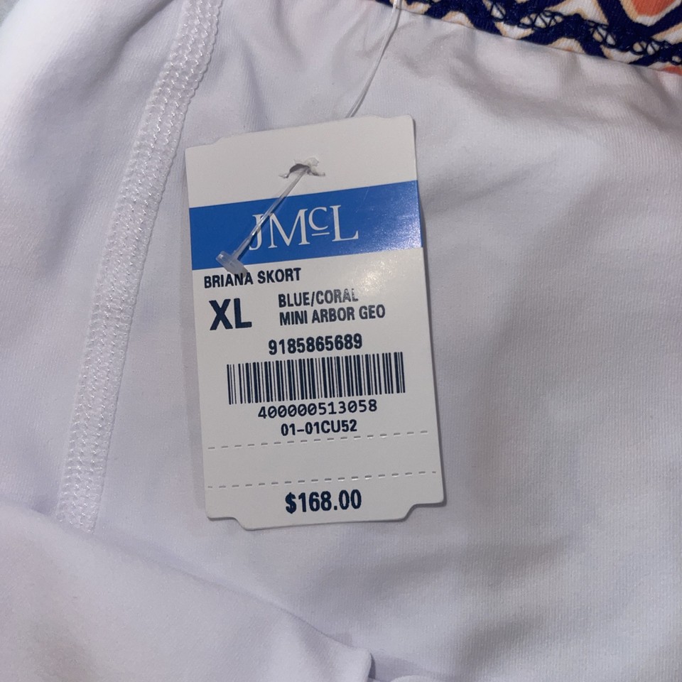 J Mclaughlin Briana Skort Blue/Coral Women's Mini Arbor Geo $168 NWT | eBay