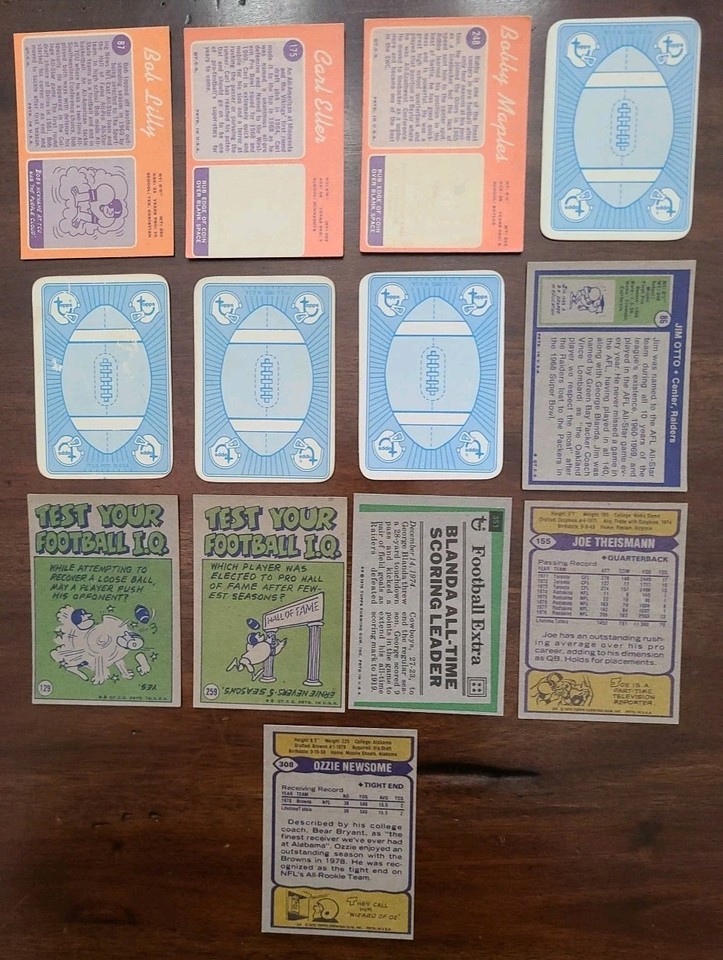 1970s Topps Vintage Football Lot, 13 Cards, HOFers & Stars, VG-EX ...