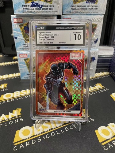 2024 Upper Deck Platinum MARVEL Orange Checkers Agent Venom /33 CGC 10 ...