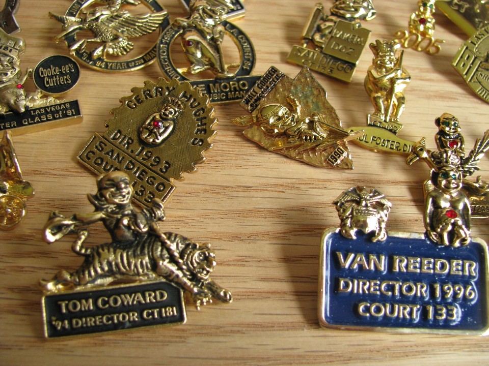 Vintage lot 31 LAPEL TIE Tack Pins ROYAL ORDER OF JESTERS Shriner ...