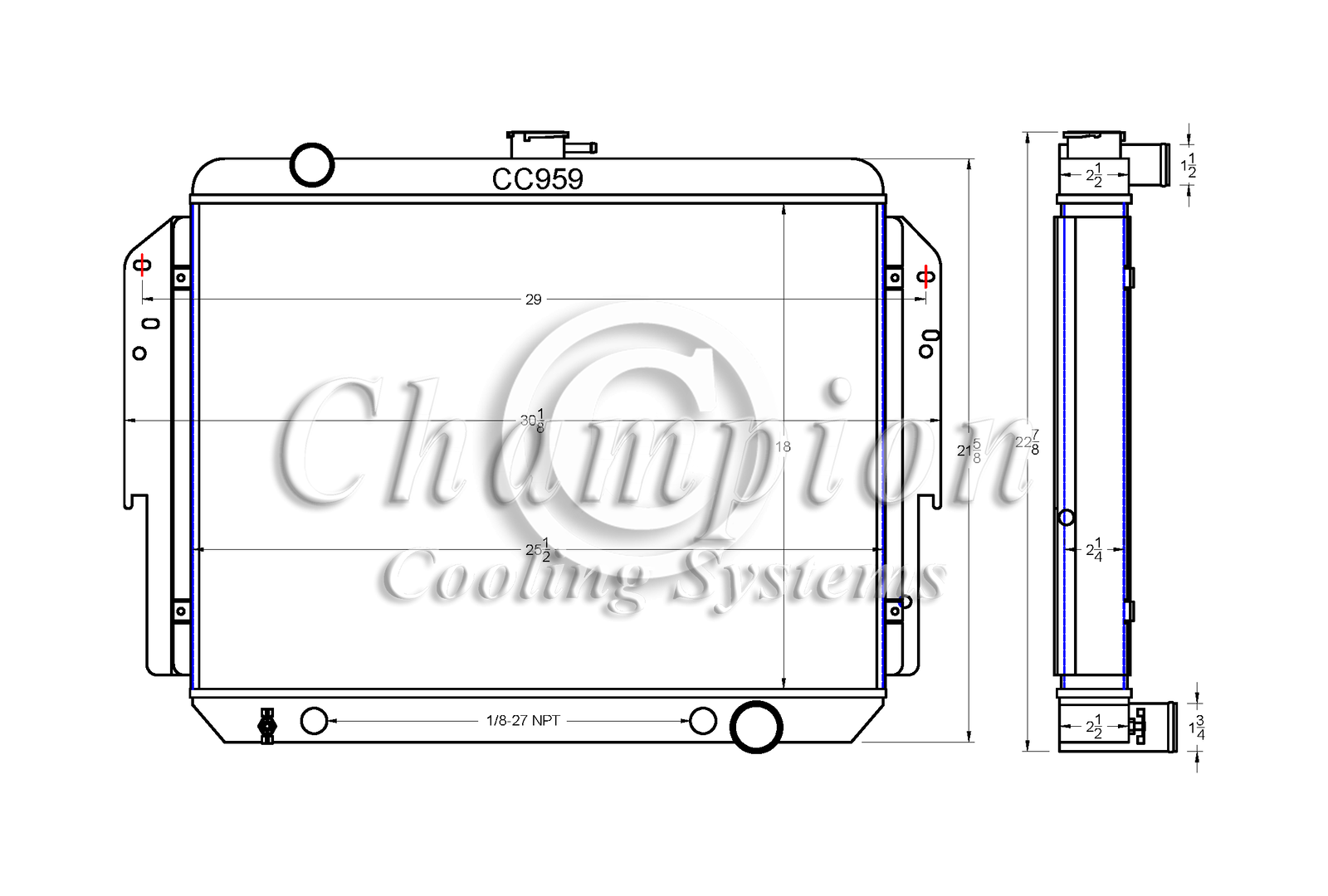 Kool Champion 3 Row All Aluminum Radiator for 1984 - 1989 Dodge W100 # ...