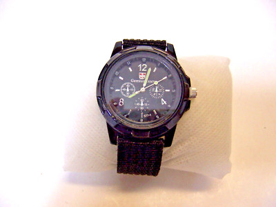 Gemius Army 577-1 MEN'S black Canvas RETRO stainless New #C04 | eBay