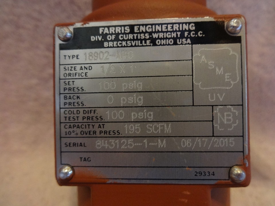 FARRIS ENG. SERIES 1890, #18902-M40 Pressure Relief Valve (NEW) | eBay
