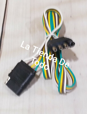 UNIVERSAL TRAILER BRAKE LIGHTS WIRE EXTENSION HARNESS FLAT 4 WY 4 PIN ...