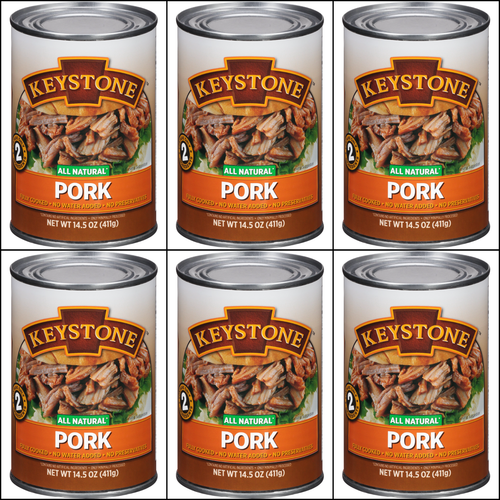 6 Canned Pork, Keystone Meats 🇺🇸USA Made, 14.5 oz Exp 10/2029 Survival ...