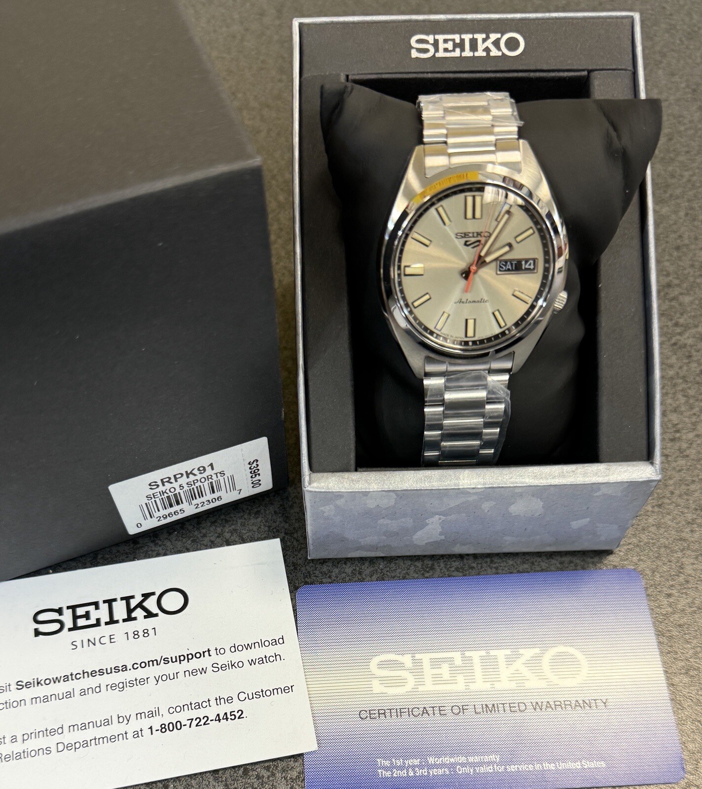 Seiko 5 Sports Automatic SNXS Series Classic Ivory Dial Watch SRPK91 Japan NWT | eBay