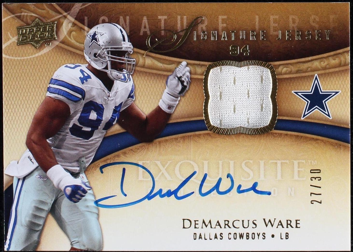 2009 Upper Deck Exquisite Collection - Signature Jersey DeMarcus Ware # ...
