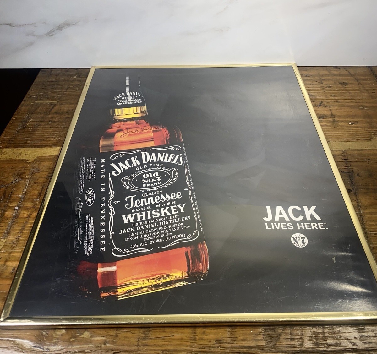 Jack Daniels Whiskey Framed Sign - Jack Daniels Whiskey Framed Sign -