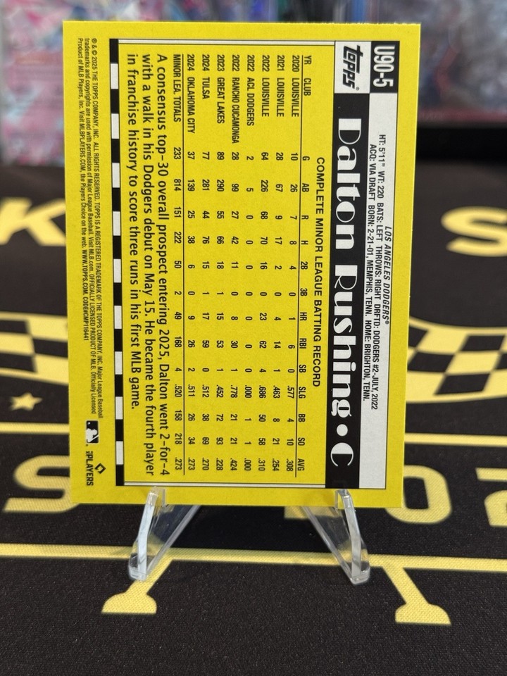 2025 Topps Update #U90-5 Dalton Rushing 1990 Topps 35th Anniversary ...