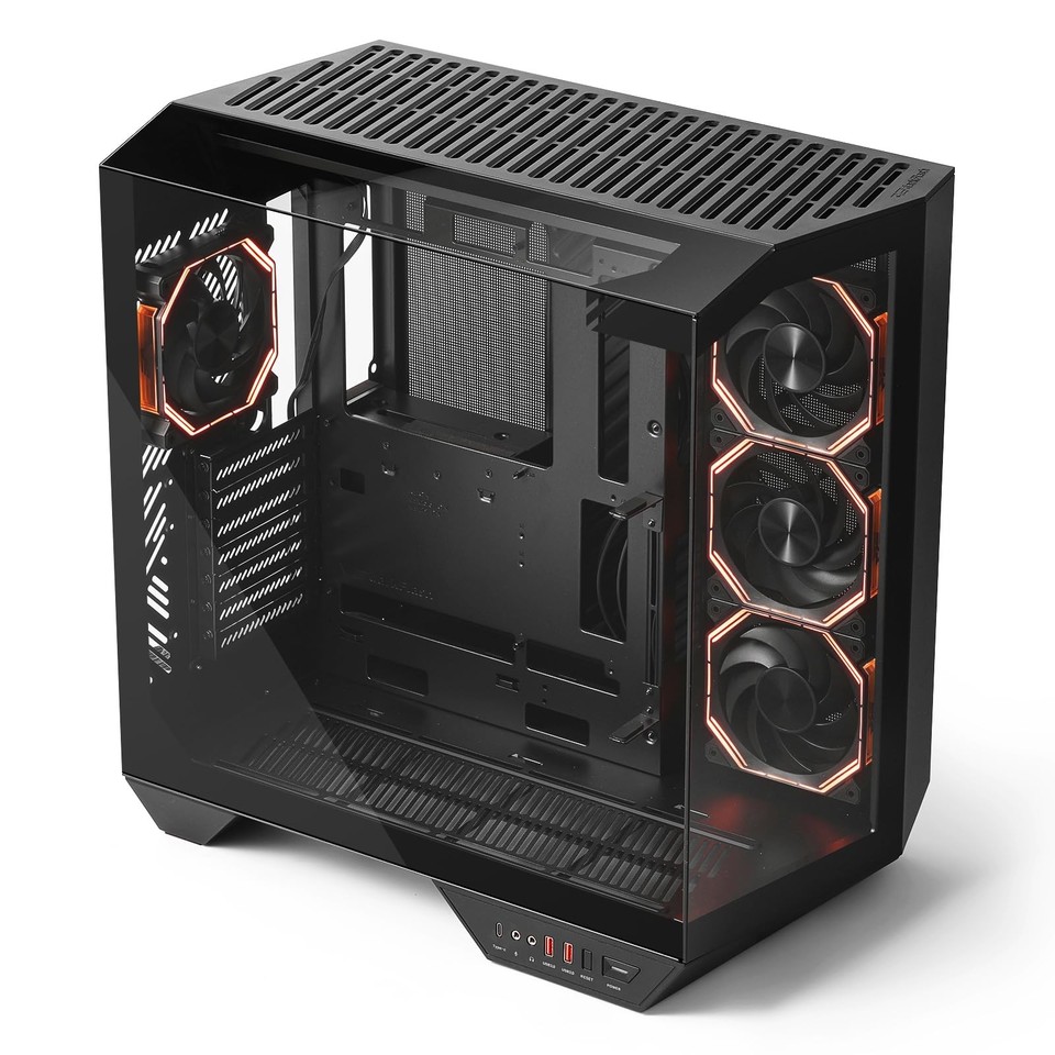 Full-Tower ATX Gaming PC Case, Back Plug-in Motherboard, Dual-Chamber ...
