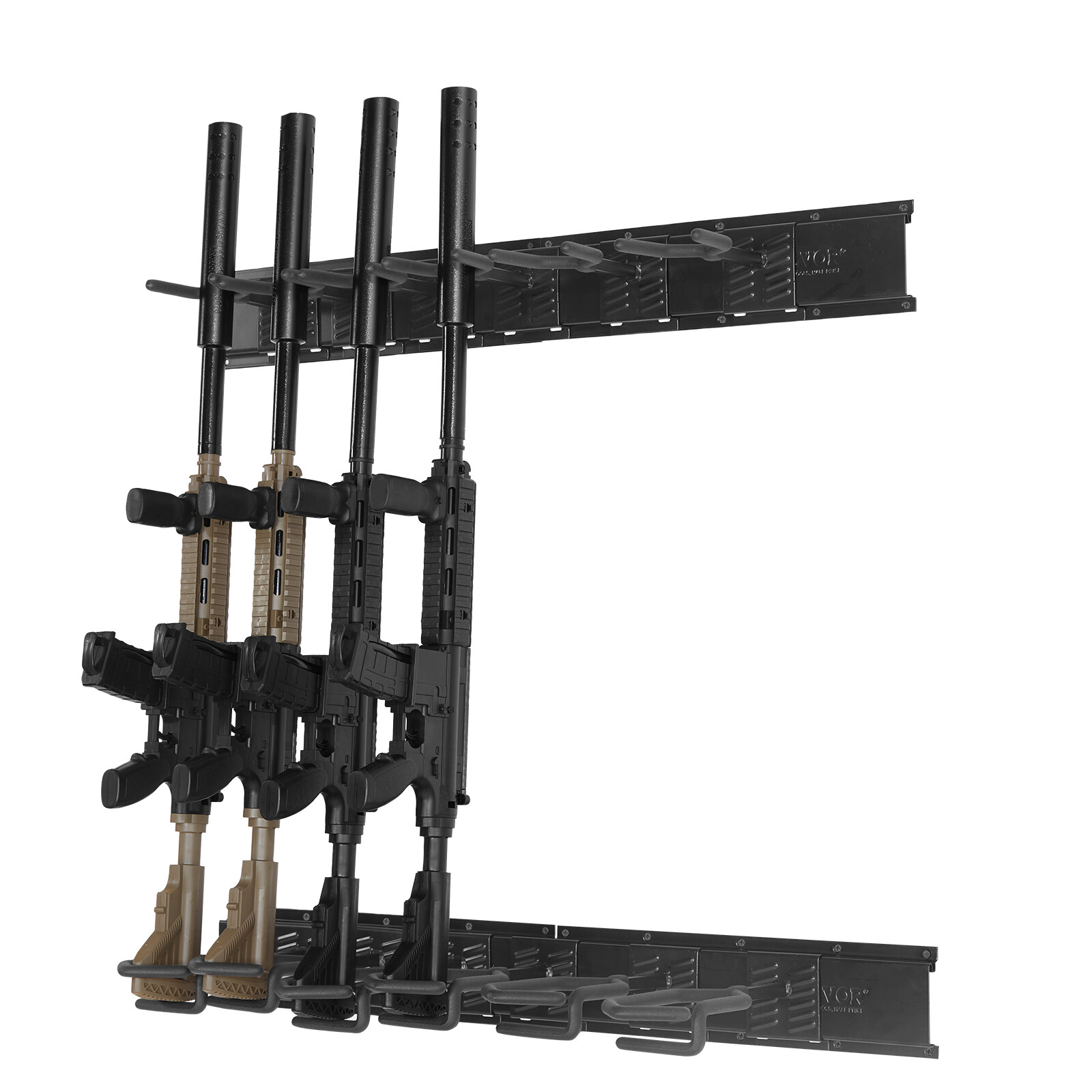 VEVOE Gun Rack 6-Slot Indoor Metal Gun Rack Wall Mount Vertical Rifle ...