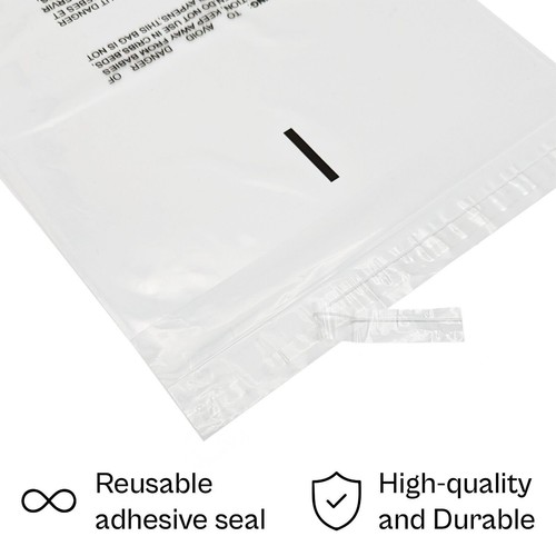 Clear Resealable Suffocation Warning Zipper Plastic Poly Bags 1.5 Mil ...