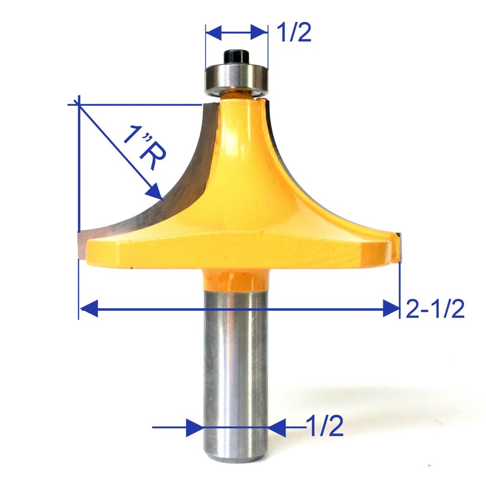 1pc 1/2" SH 1" Radius Round Over Router Bit sct-888 | eBay