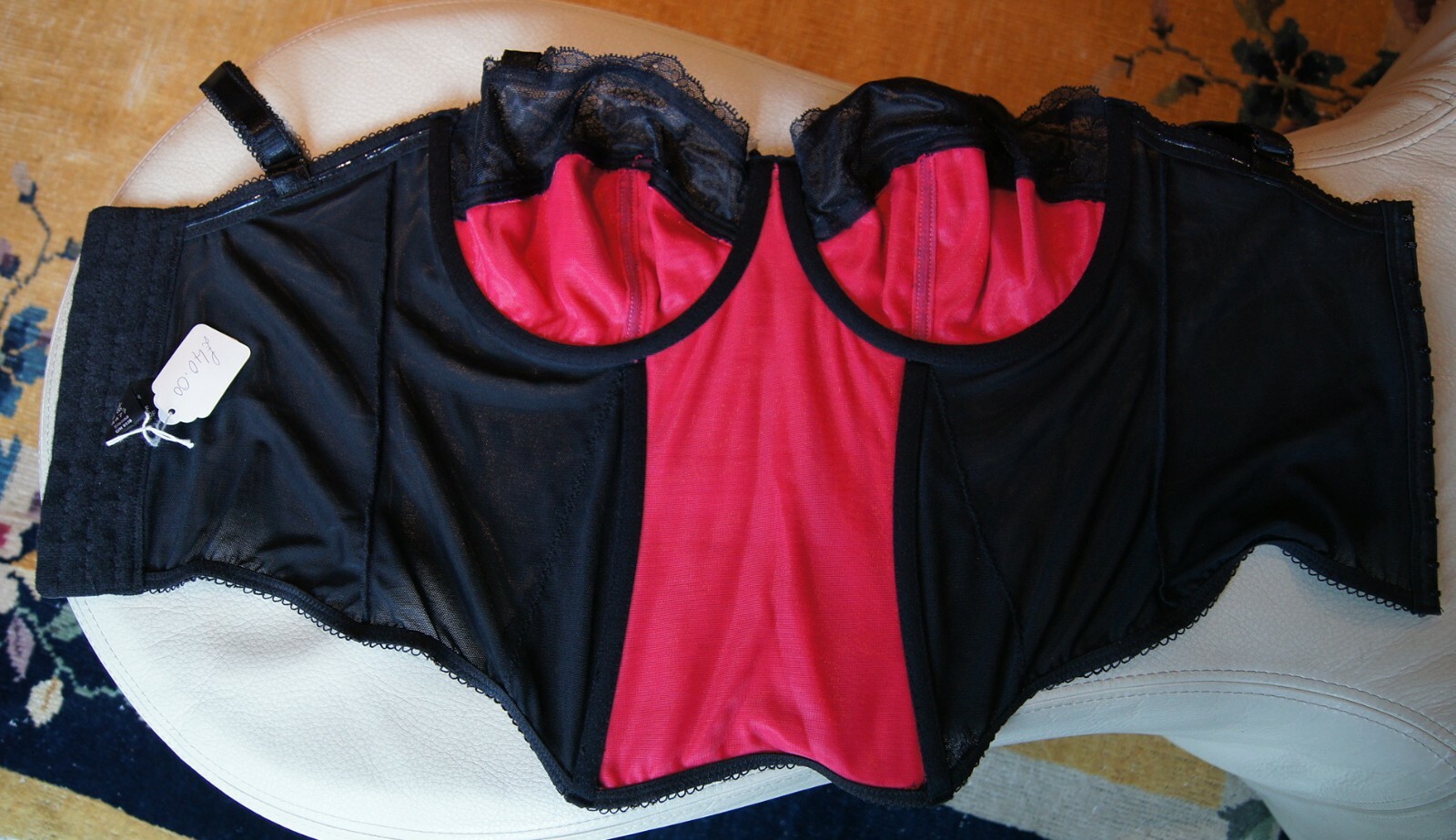 Panache Black/Red "Sienna" Waist Length Strapless Balconette U/W Basque ...