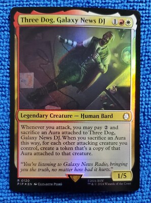 MTG 1x Three Dog, Galaxy News DJ Fallout PIP 0120 Foil Rare | eBay