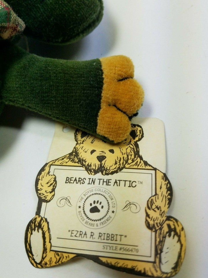 Boyds Bears Ezra R. Ribbit 6.5" Plush Frog Bears in the Attic ...