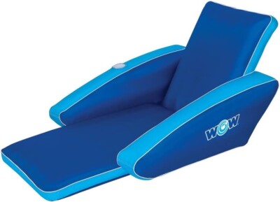 WOW Sports Modern Lounger Pool Float 5 Ft w Cup Holder Arm Rests NIB ...