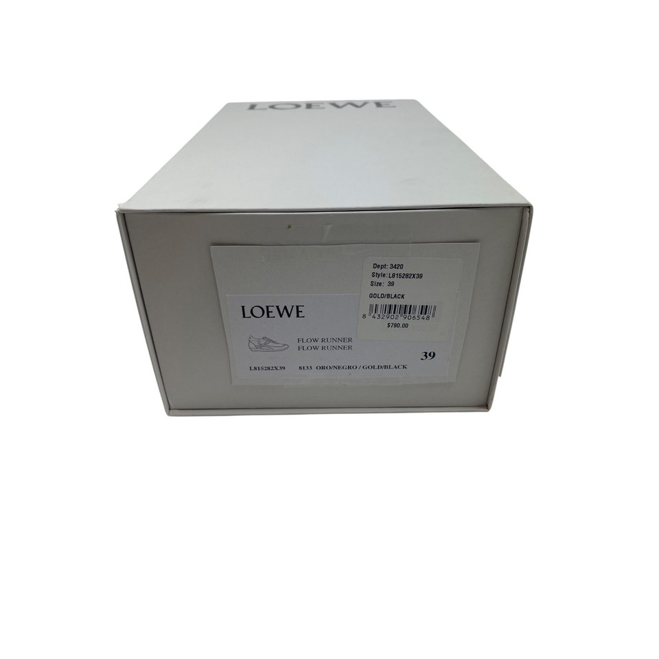 NIB LOEWE Flow Runner Sneaker in Gold/Black Size 39 | eBay