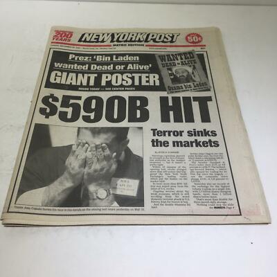 New York Post: Sept 28 2001 $590 Hit Terror Sinks The Markets | eBay
