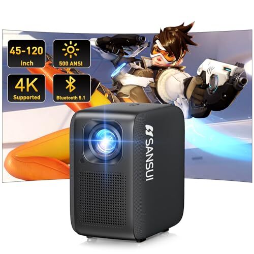 SANSUI PROJECTOR 4K WIFI BLUETOOTH NETFLIX LICENSED REAL 600 ANSI LUMEN ...